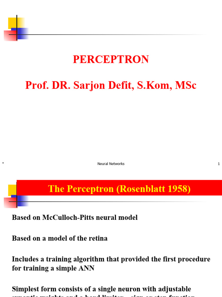 Perceptron PDF | PDF