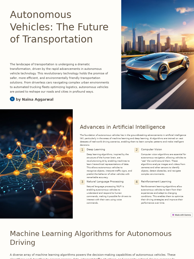 Autonomous Vehicles The Future of Transportation | PDF