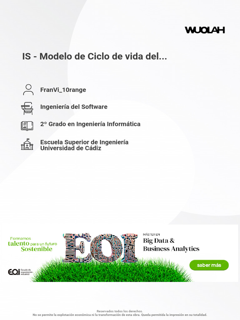 Ciclo de Vida Del SW y Métrica | PDF