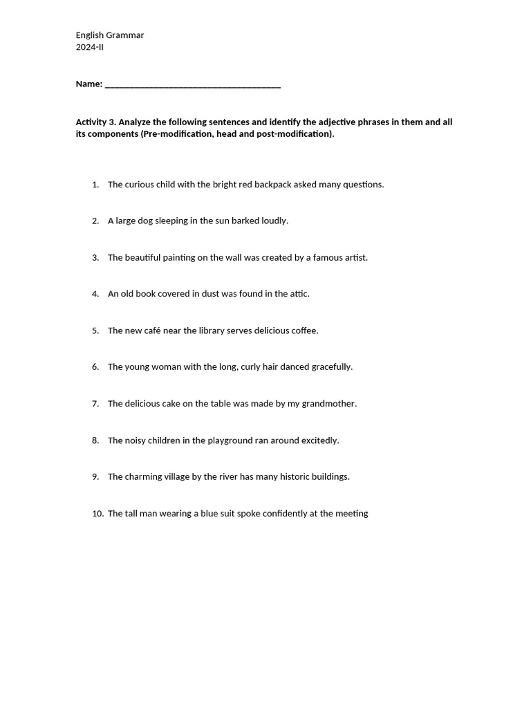 Activity 3. English Grammar | PDF