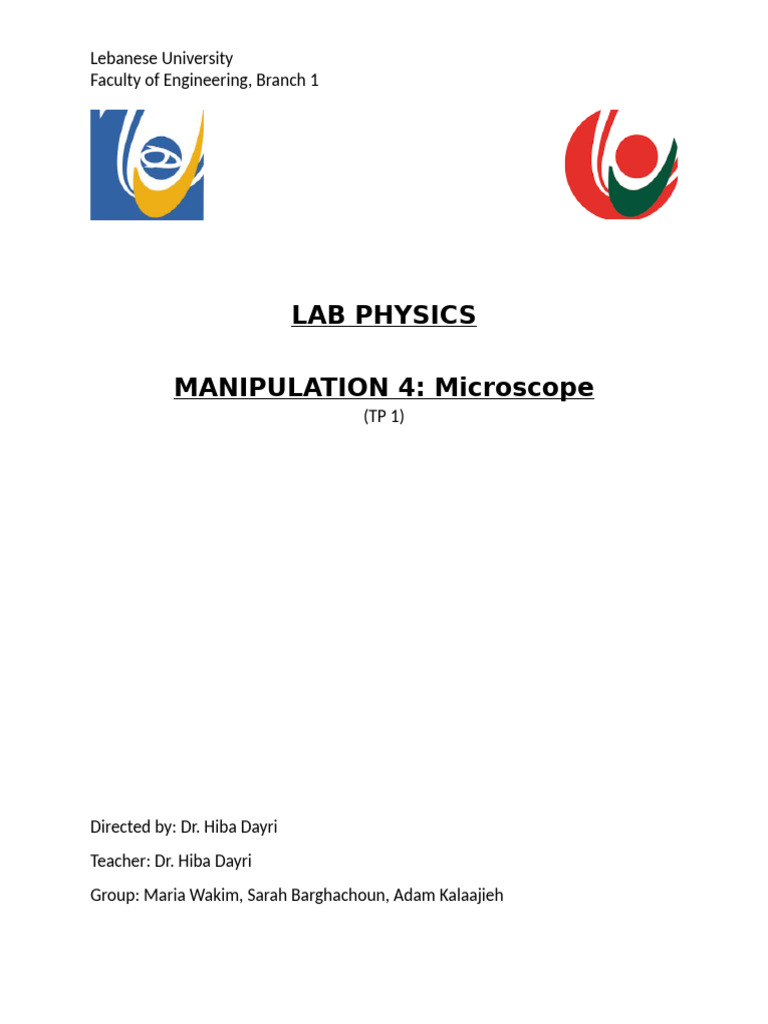 Lab Report (Microscope) | PDF