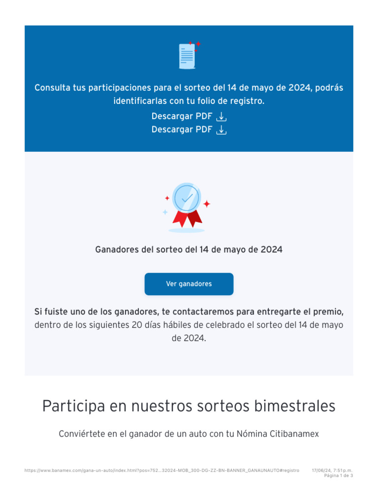 Gana Un Auto - Citibanamex | PDF