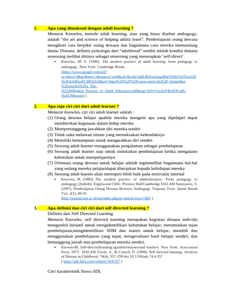 Adiva Kalila - Adult Learning SGD | PDF