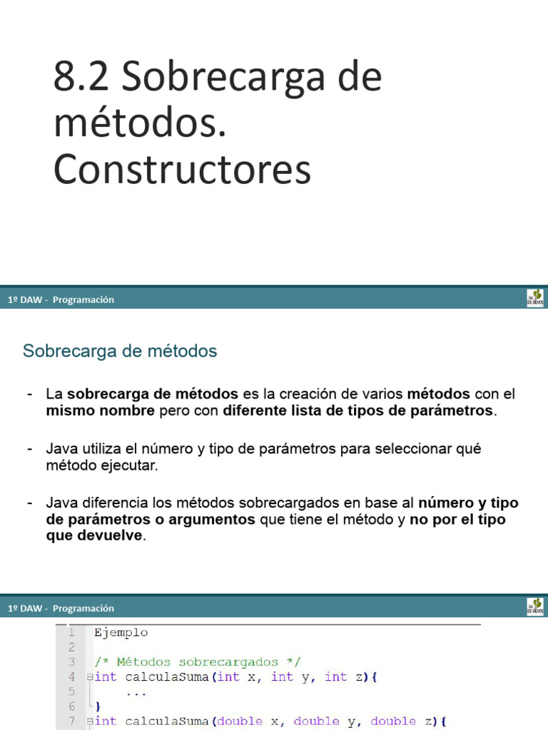 8 2 Constructores Y Sobrecarga Pdf