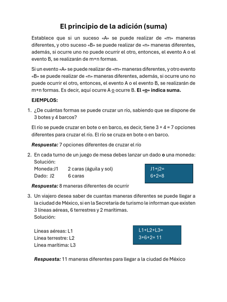 Principio Aditivo de La Tecnica de Conteo | PDF