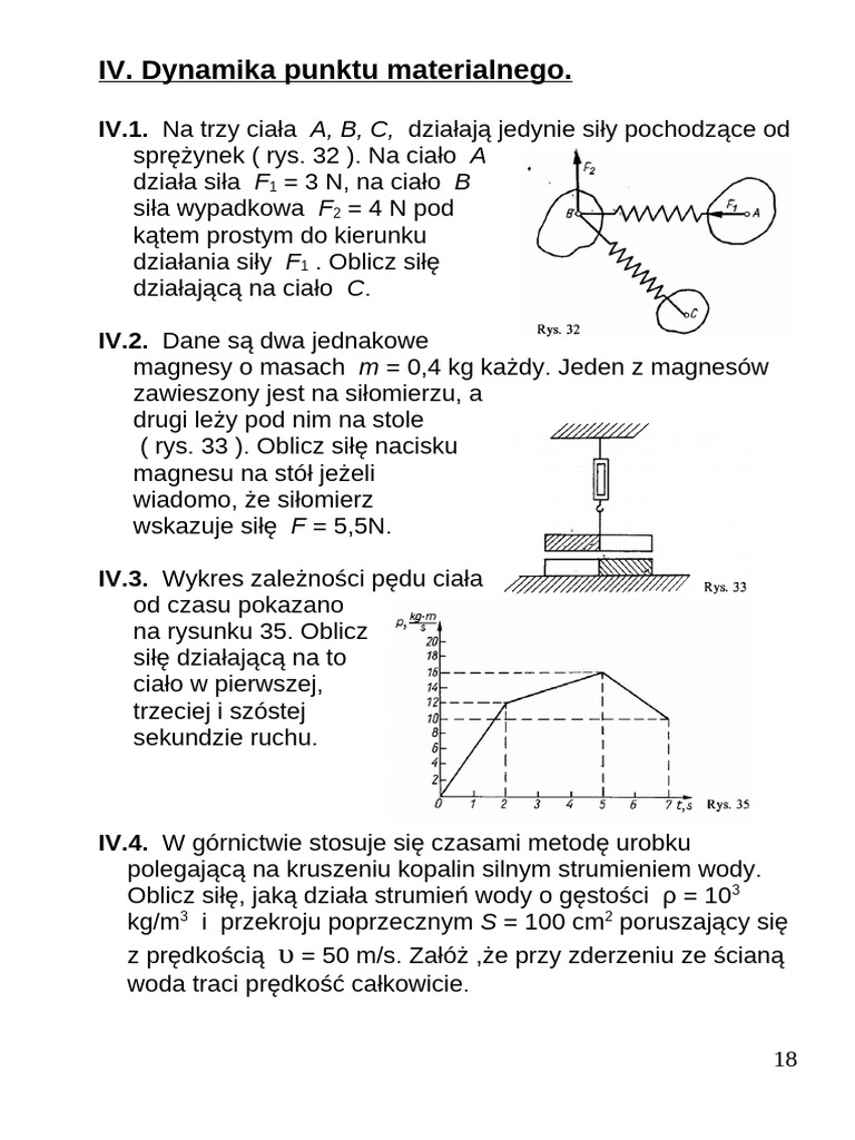 IV. Dynamika Punktu Materialnego | PDF