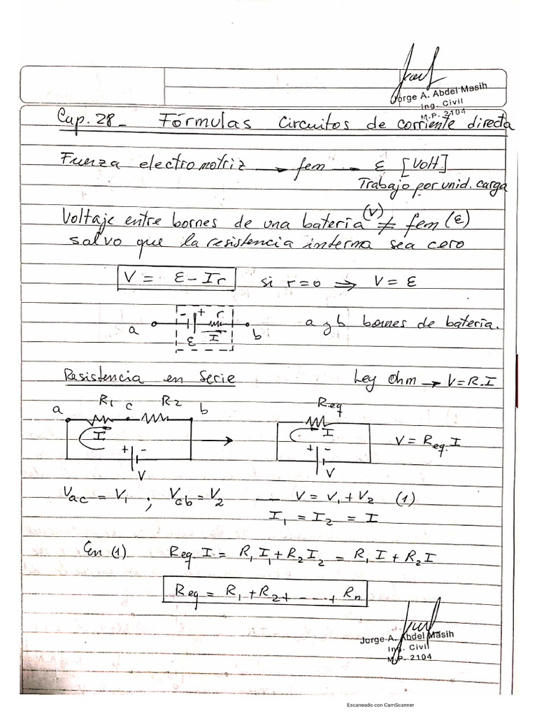 Fórmulas de circuitos eléctricos y RC (1) | PDF