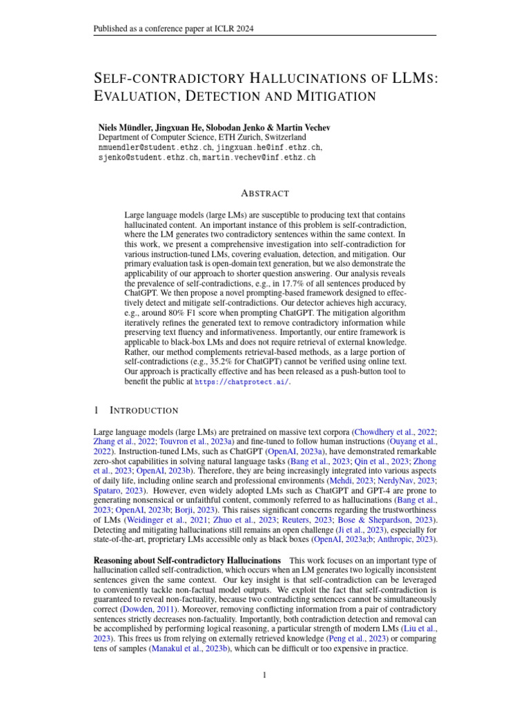 S - H LLM: E, D M: ELF Contradictory Allucinations of S Valuation ...