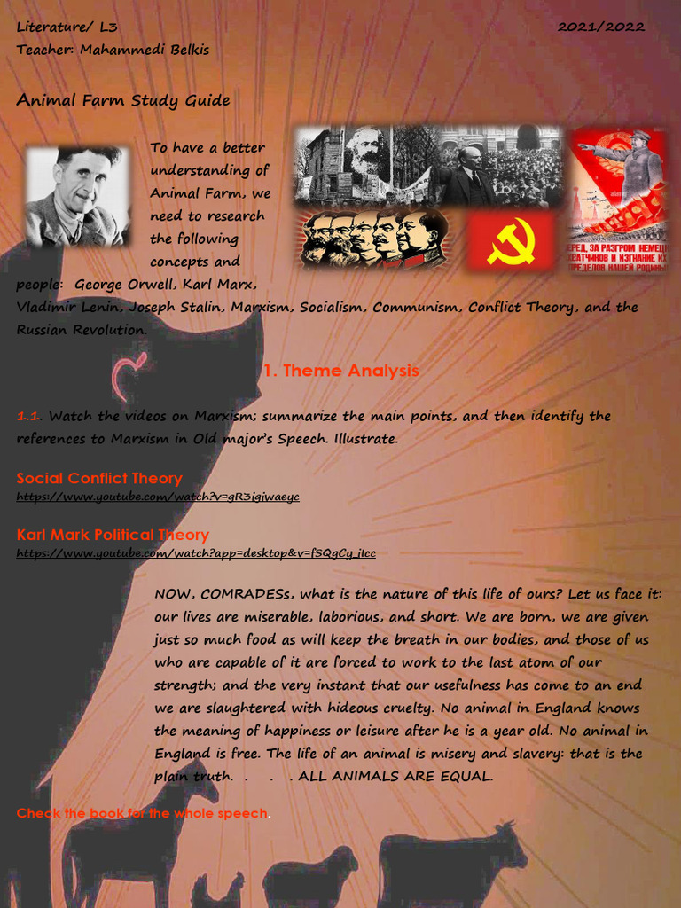 Animal Farm Study Guide - Belkis | PDF