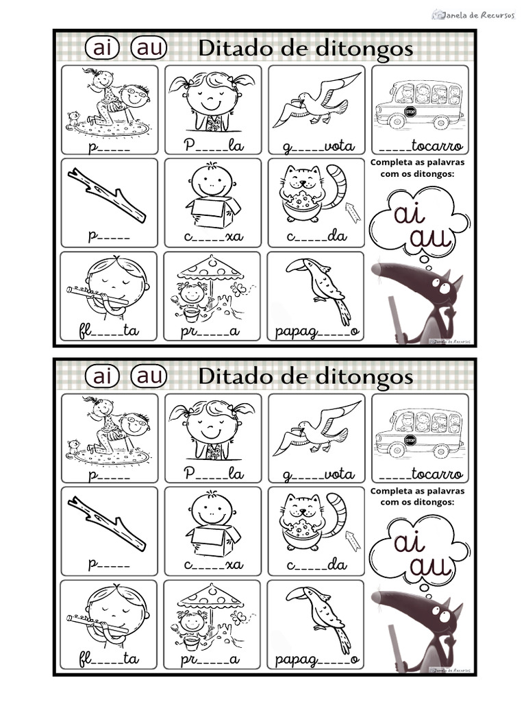 Ai Au - Ditado de Ditongos | PDF
