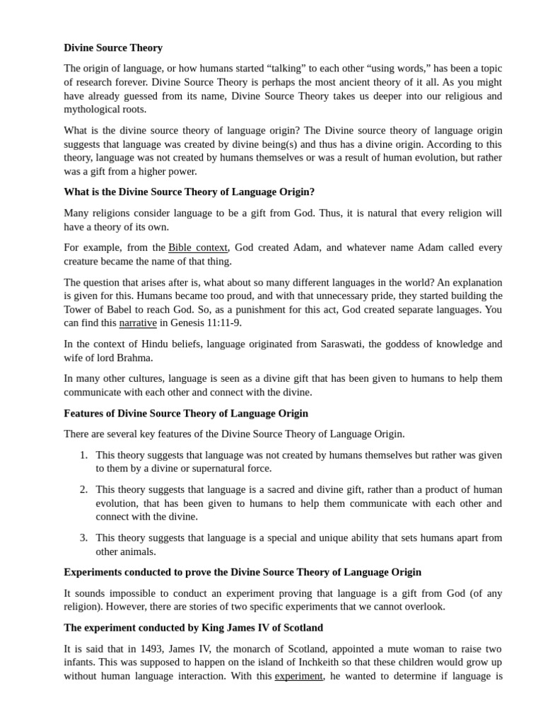 Devine Source of Language | PDF