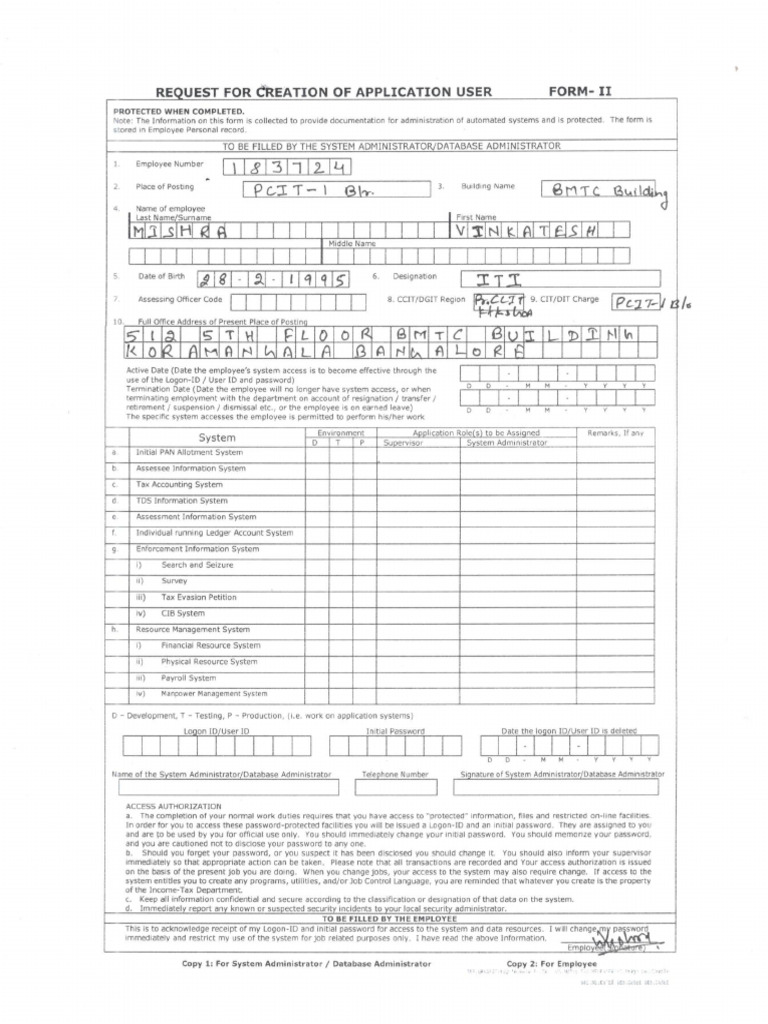 Security Form | PDF