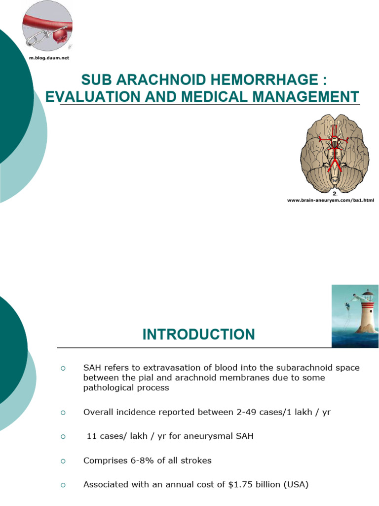 Sub-Arachnoid Hemorrhage Evaluation and Medical Management | PDF