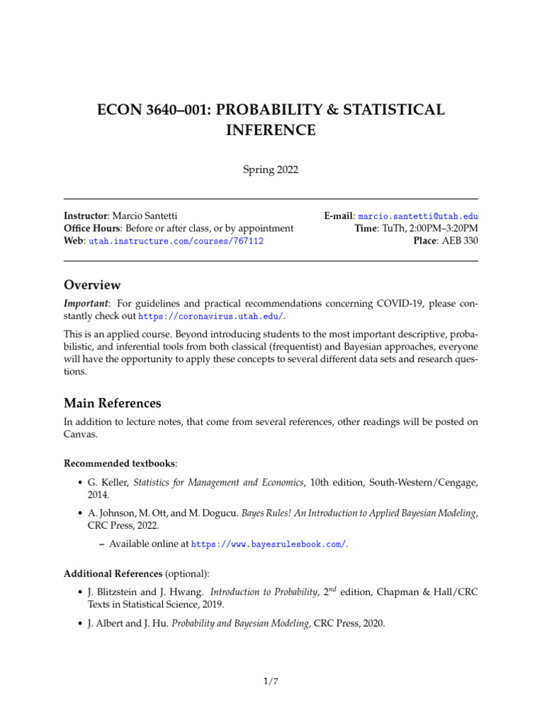 Syllabus 3640 sp22 | PDF