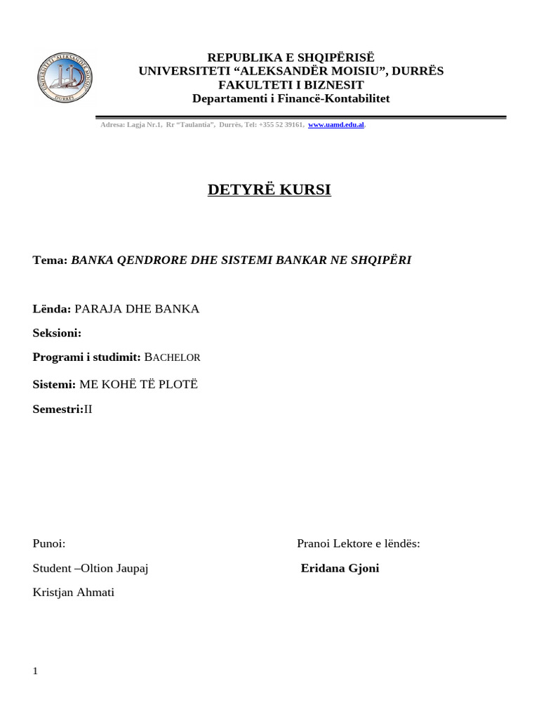 Paraja Dhe Banka Detyre Kursi | PDF | Serbia