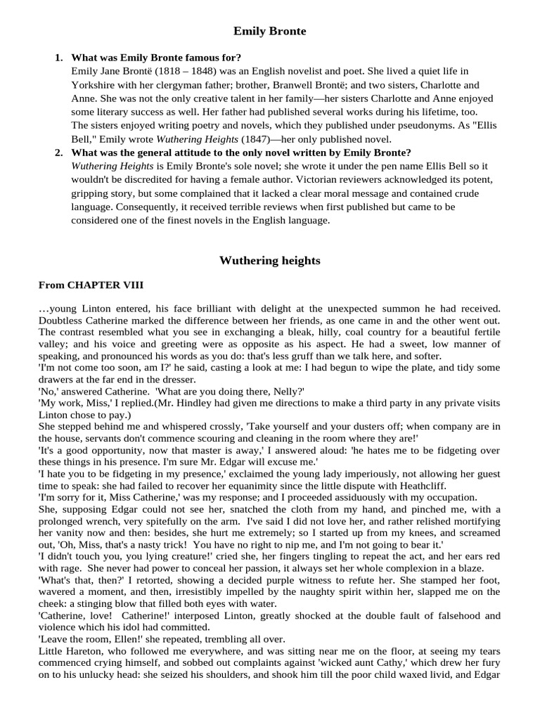 Emily Bronte - Yaremchuk 341 | PDF