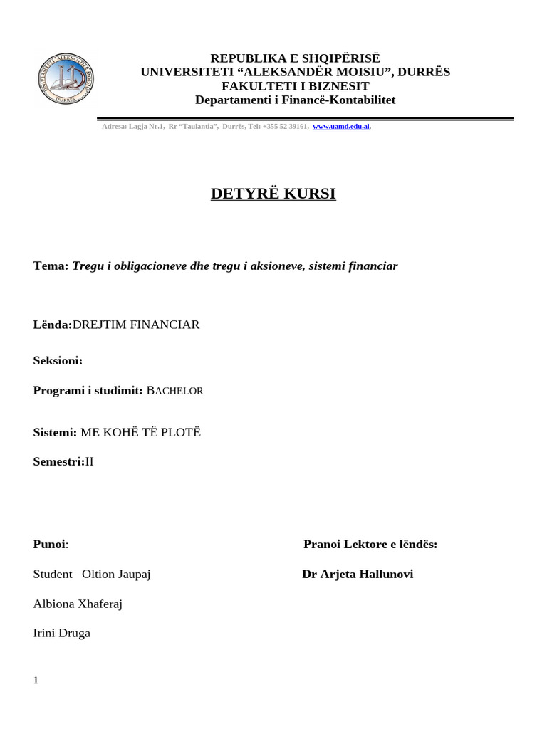 Drejtim Financiar | PDF