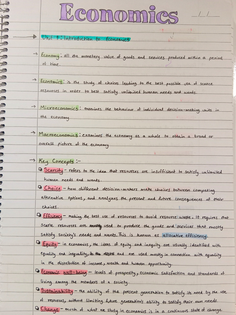 IB Economics: Unit 1 Introduction To Economics | PDF