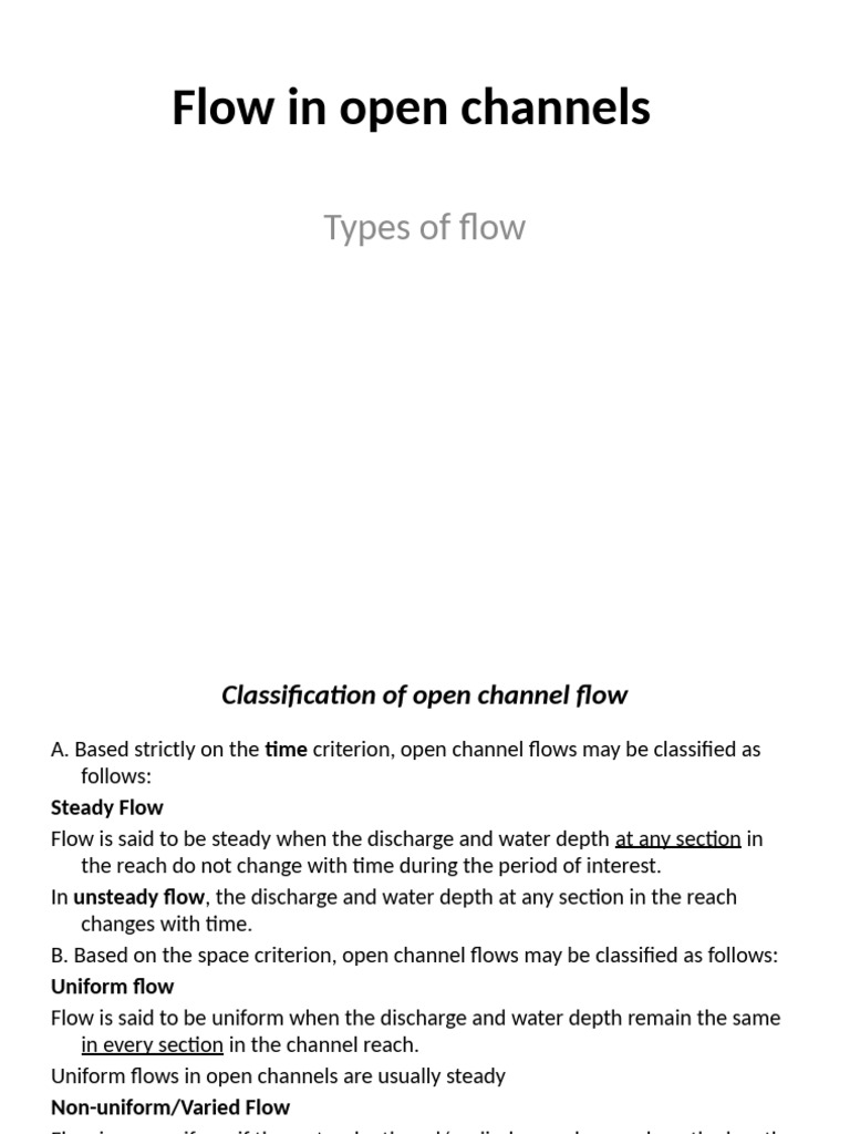 Flow in Open Channels | PDF