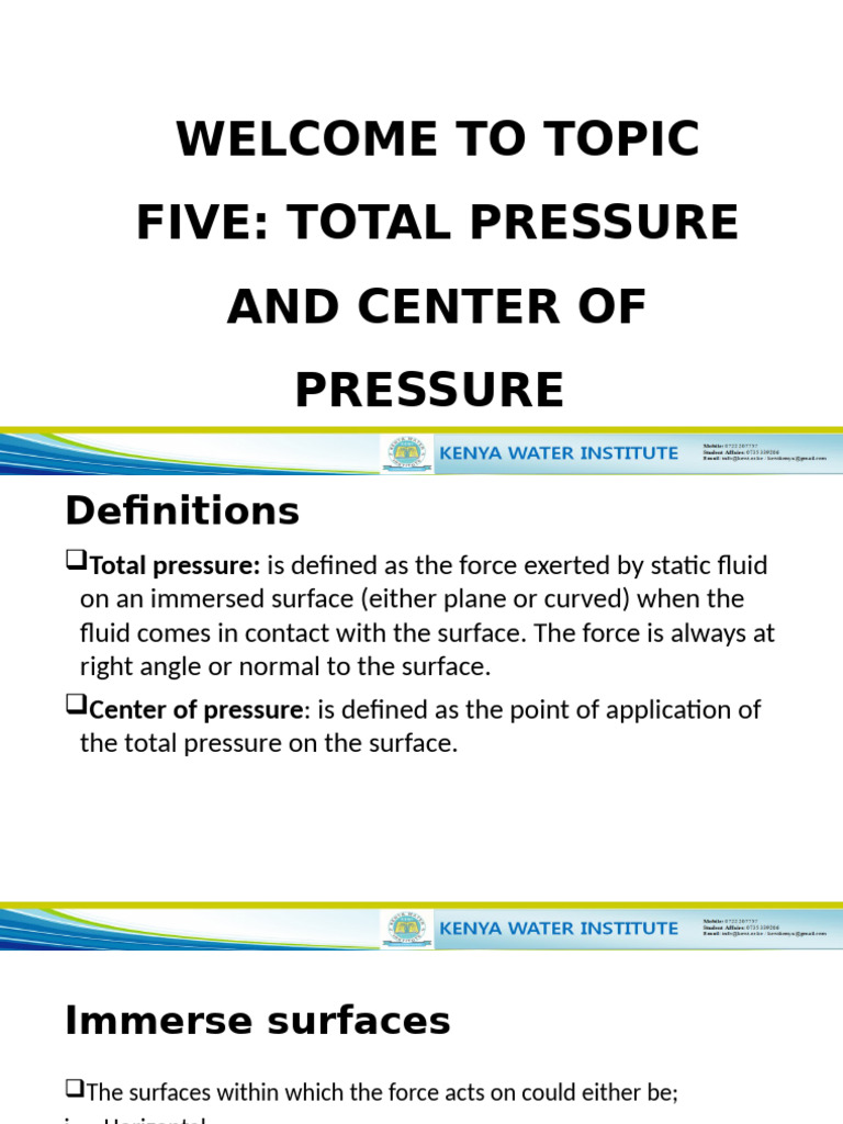 Total Pressure and Center of Pressure [Autosaved] (1) | PDF