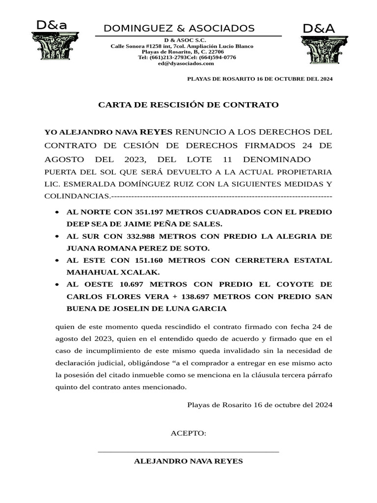 Carta de Renuncia Alejandro Nava Reyes 1 | PDF