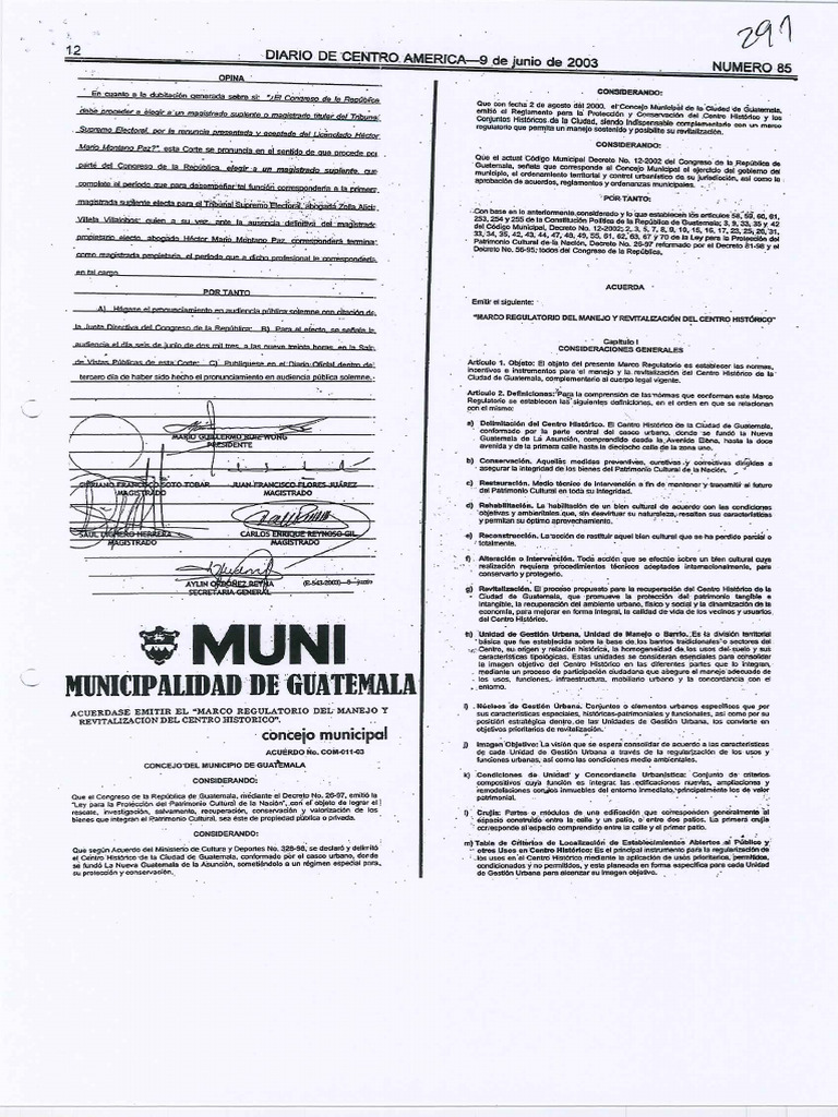 Marco Regulatorio Del Manejo y Revitalizacion Del Centro Historico | PDF