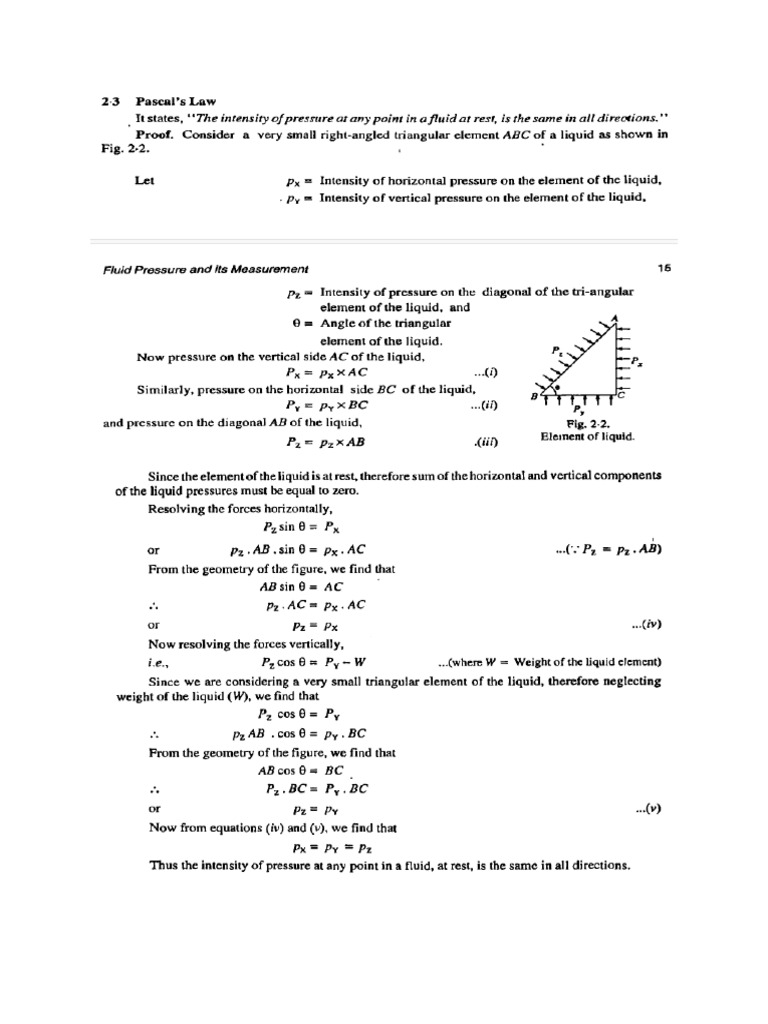 Pascals Law Application in Hydraulics 1 Principle | PDF