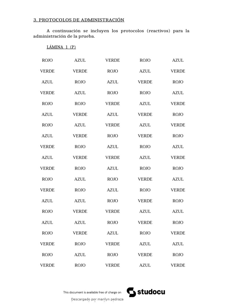 Laminas Imprimir Stroop PDF | PDF