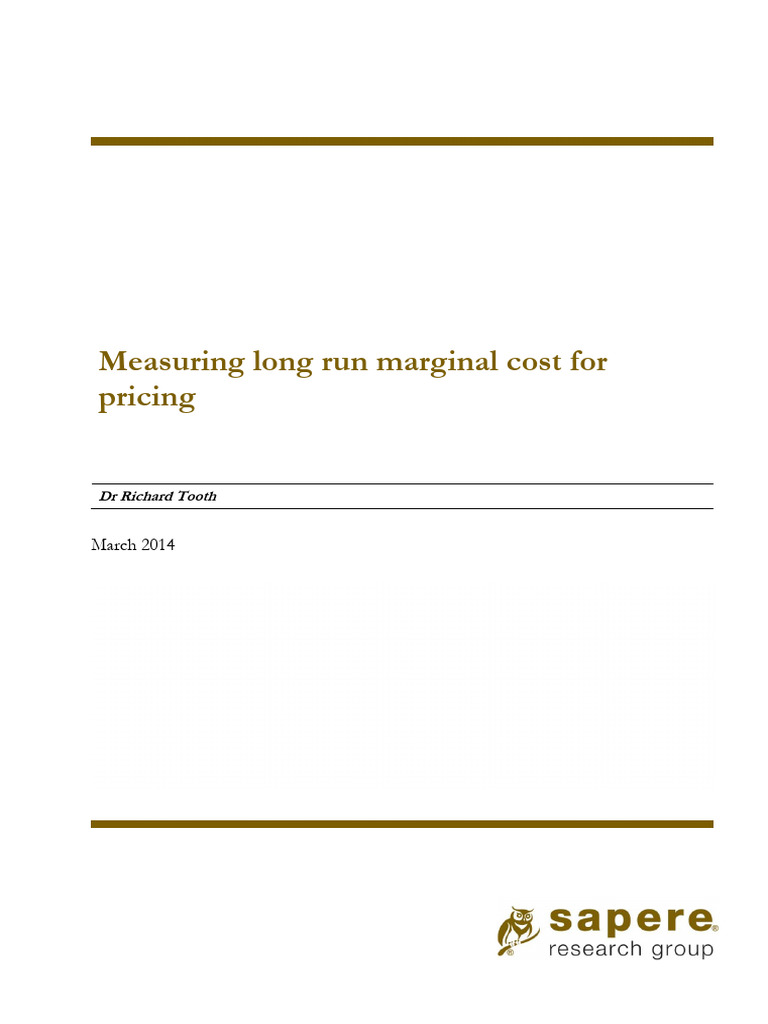 LRMC Pricing: Economic Analysis Guide | PDF | Marginal Cost | Finance ...