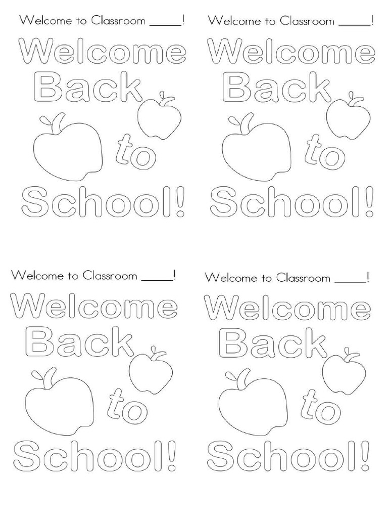 Welcome Back To School For Number Worksheet | PDF