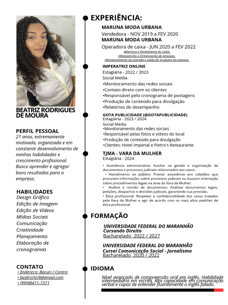 Currículo Beatriz Moura | PDF