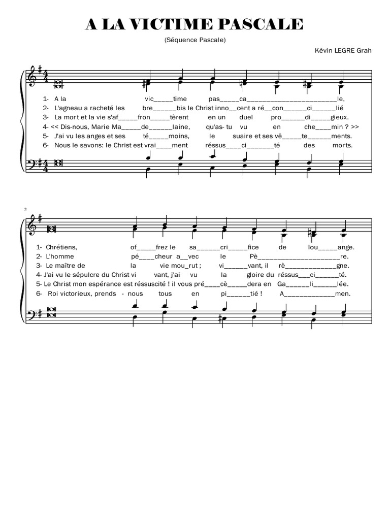 A La Victime Pascale | PDF