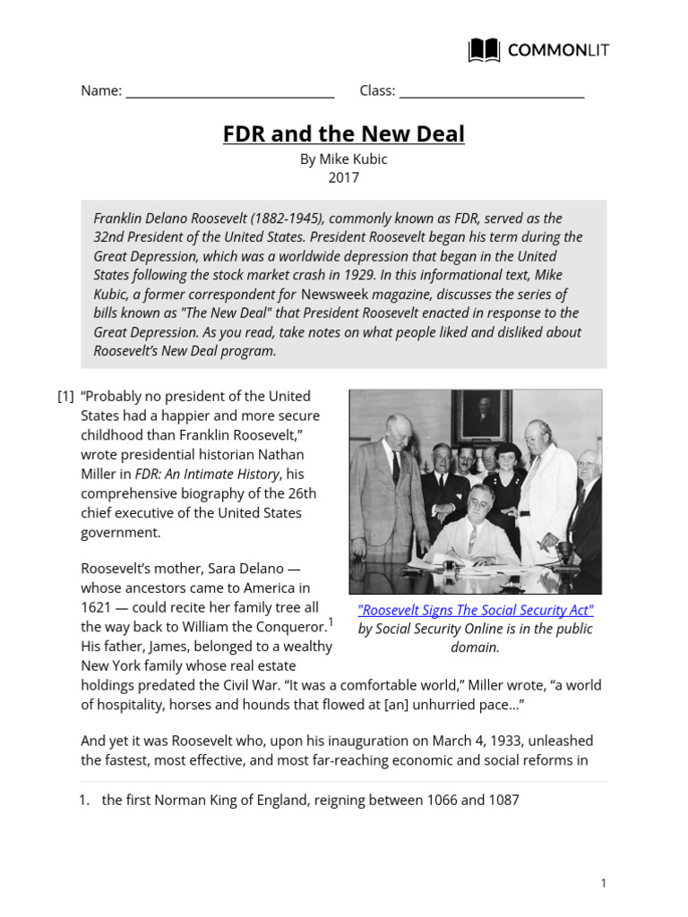 FDR New Deal Article | PDF