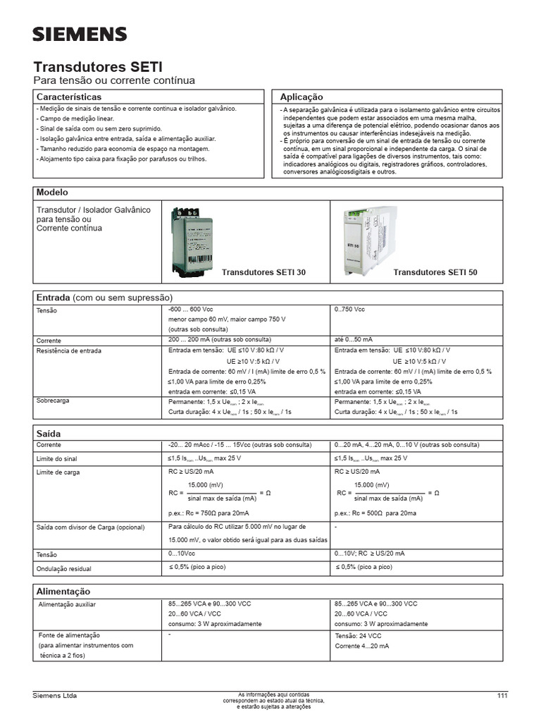 Fichas Técnicas Transdutores OUT18.indd | PDF
