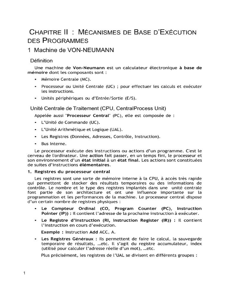 Mechanismes de Base D'execution Des Programmes | PDF