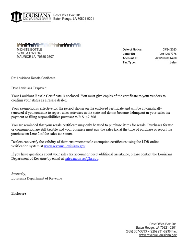 Resale Certificate | PDF