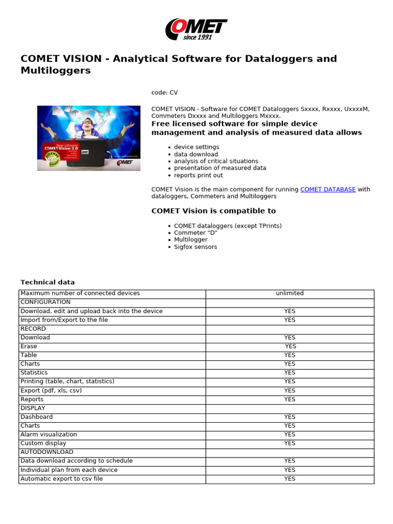 Comet Datasheet CV | PDF