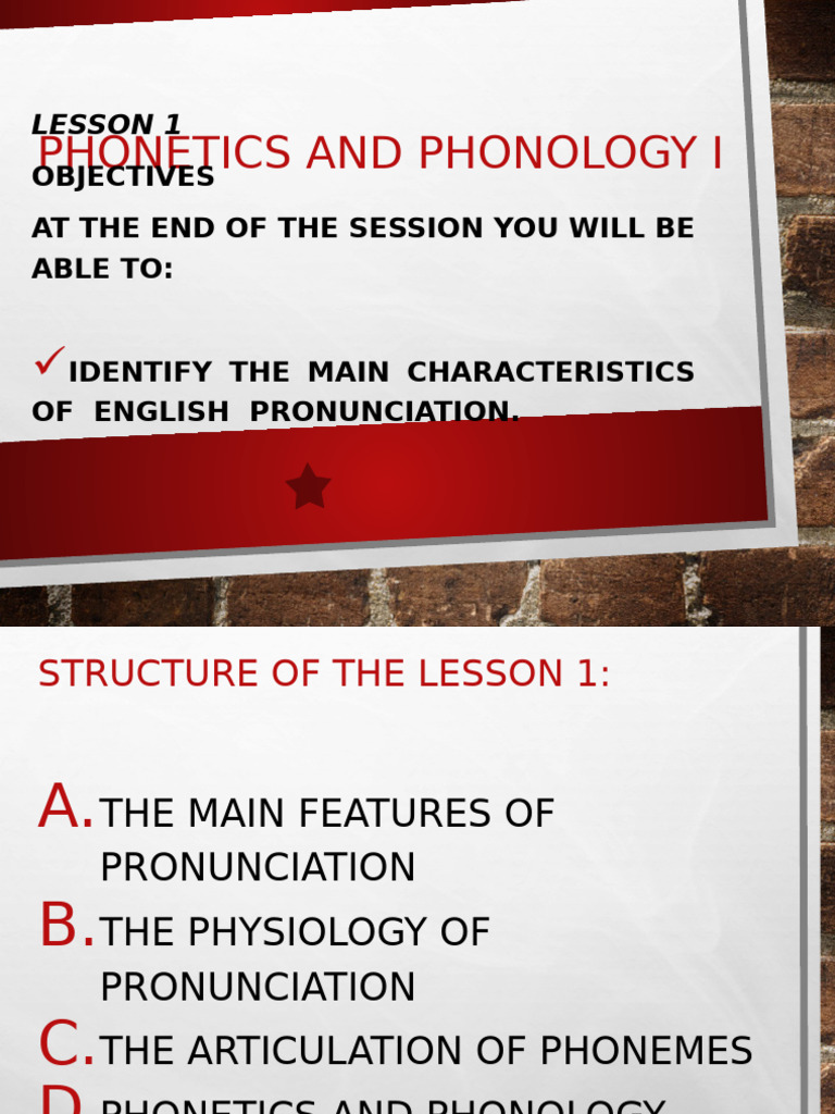 Phonetics and Phonology I Lesson 1 | PDF