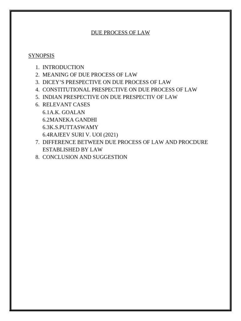 Due Process of Law | PDF
