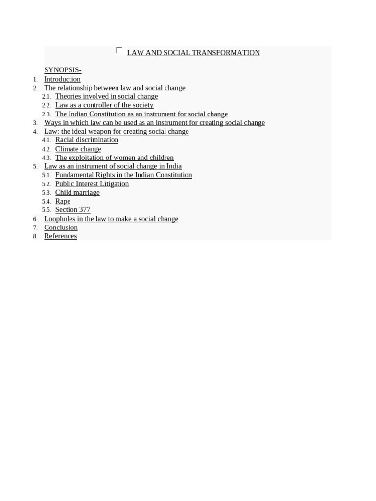 Law and Social Transformation | PDF