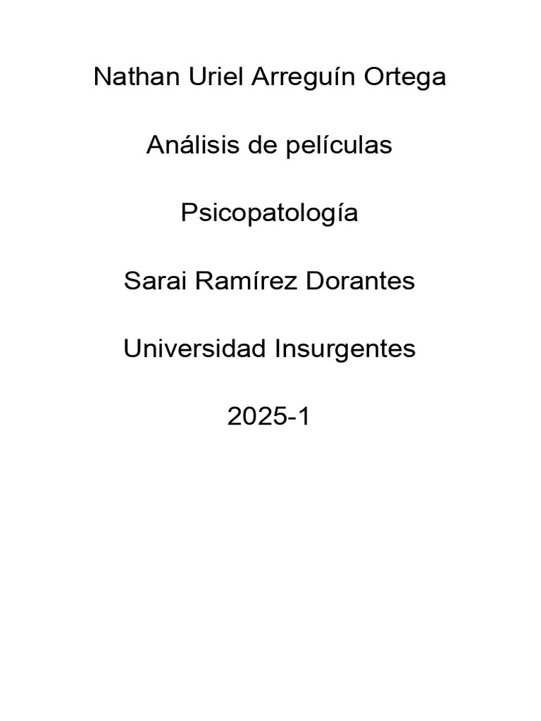 Nathan Arreguin - Actividad 04 Video Analisis | PDF | Trastorno ...