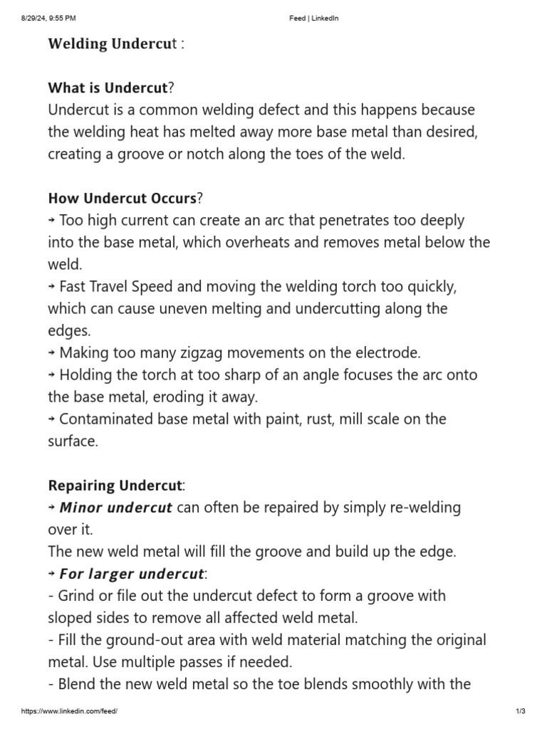 Welding Undercut | PDF
