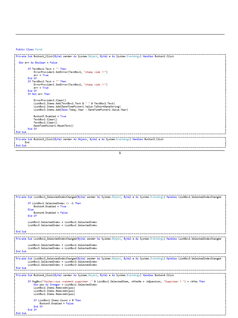Corrigé TP4 VB | PDF