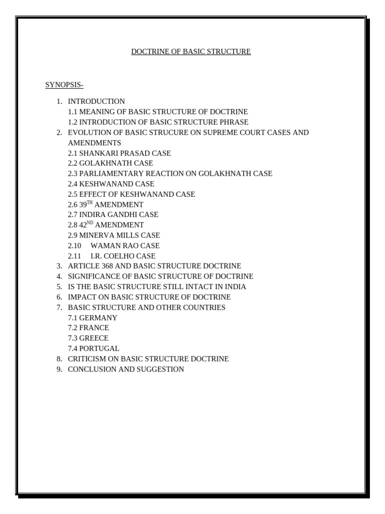 DOCTRINE OF BASIC STRUCTURE | PDF DOCTRINE OF BASIC STRUCTURE | PDF