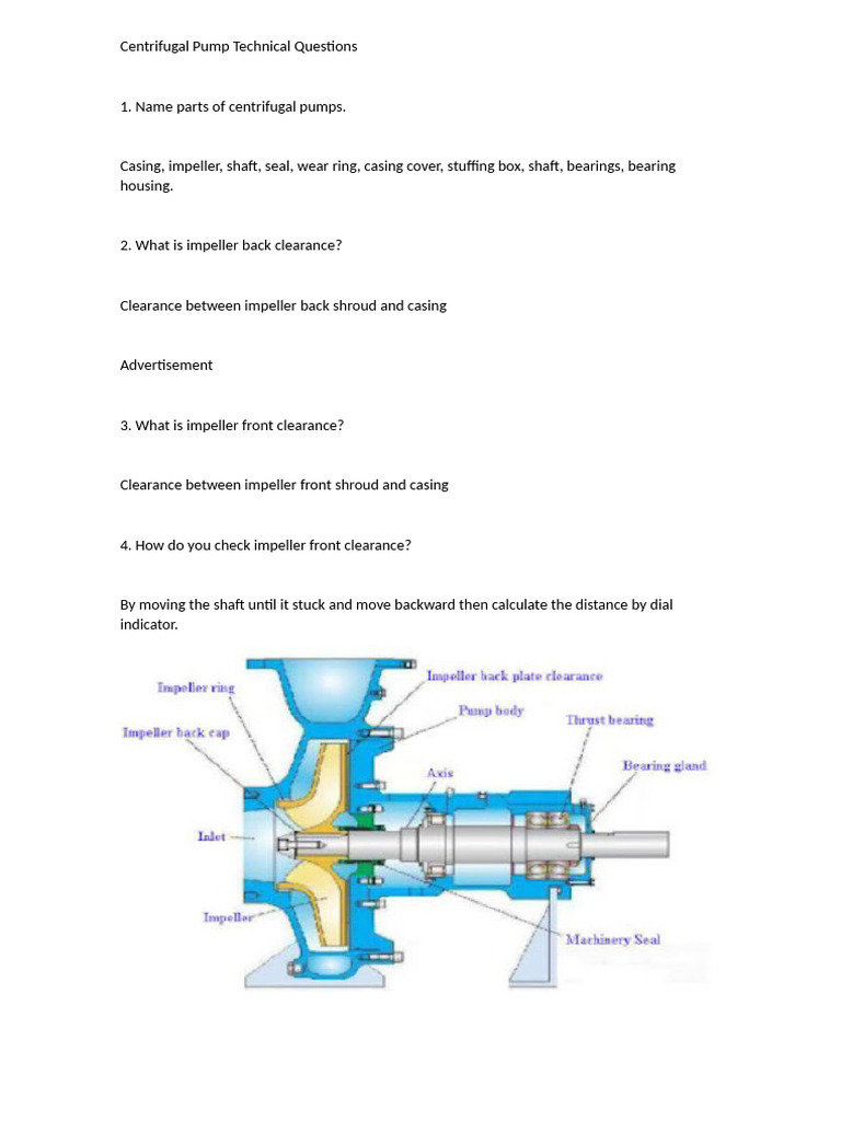 Centrifugal Pump Technical Questions | PDF