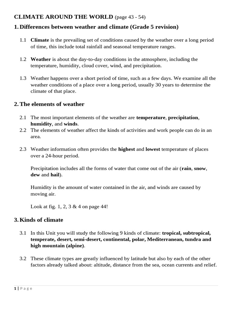 2.1C - Climate Around The World | PDF | Tropics | Precipitation