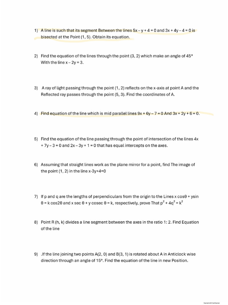 Aryan Straight Line and 3d Test 11 Aug | PDF
