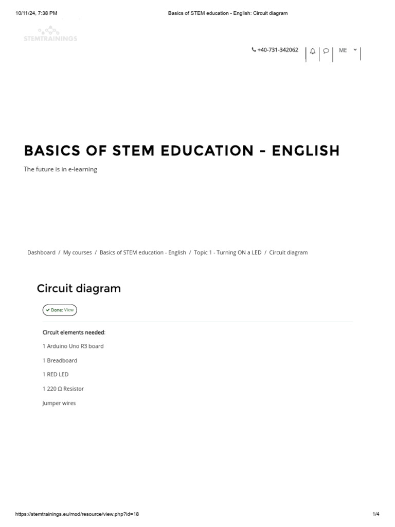 Basics of STEM Education - English - Circuit Diagram | PDF