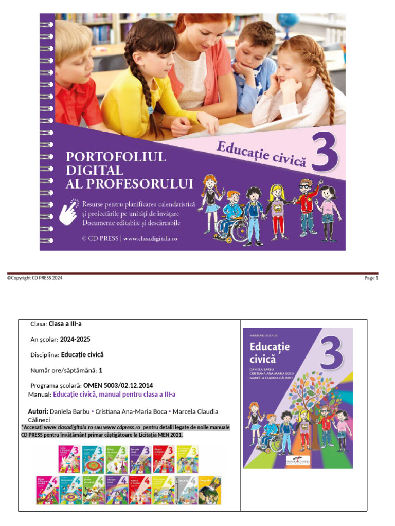 CDP - Planificare - Educatie Civica - 3 | PDF