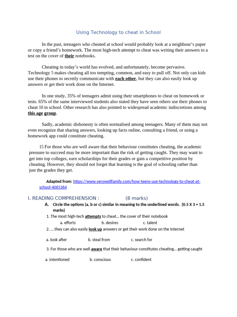 Bac Apc Sample Test | PDF